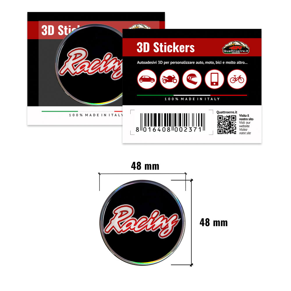 3D Sticker Racing Diam. 48 mm - Quattroerre